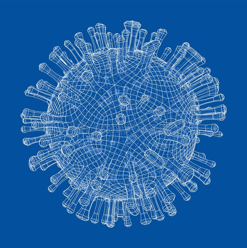 Vector Wire-frame Model of a Virus Stock Vector - Illustration of ...