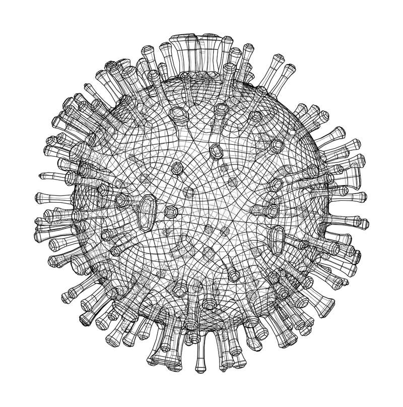 Vector Wire-frame Model of a Virus Stock Vector - Illustration of ...