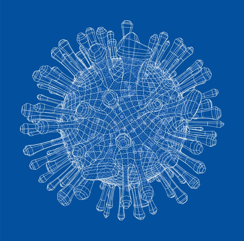 Vector Wire-frame Model of a Virus Stock Vector - Illustration of ...