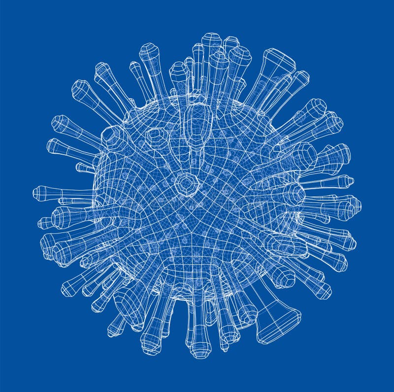 Vector Wire-frame Model of a Virus Stock Vector - Illustration of ...