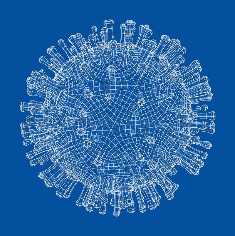 Vector Wire-frame Model of a Virus Stock Vector - Illustration of ...
