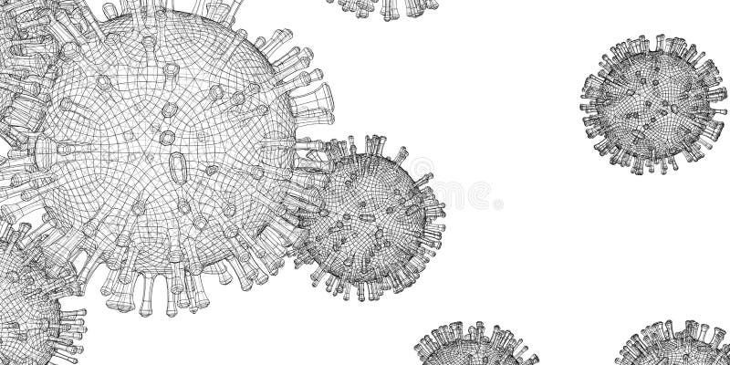 Vector Wire-frame Model of a Virus Stock Vector - Illustration of ...