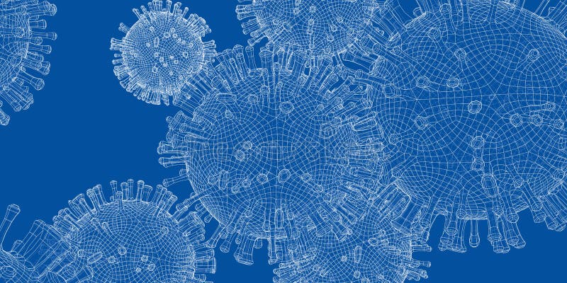 Vector Wire-frame Model of a Virus Stock Vector - Illustration of ...