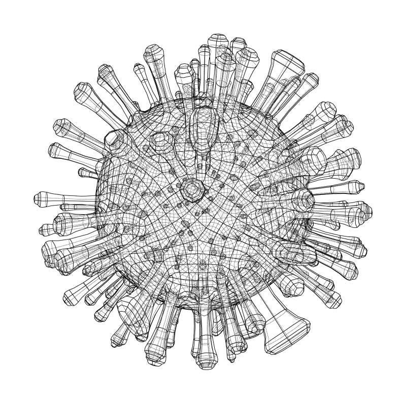 Vector Wire-frame Model of a Virus Stock Vector - Illustration of ...