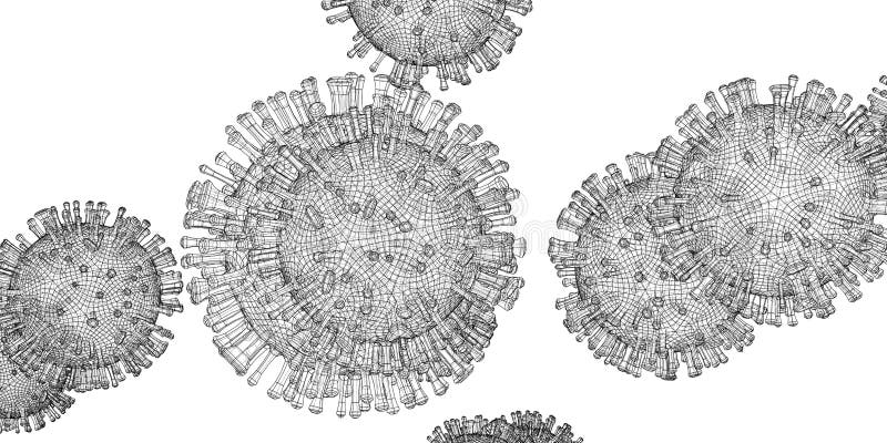 Vector Wire-frame Model of a Virus Stock Vector - Illustration of ...