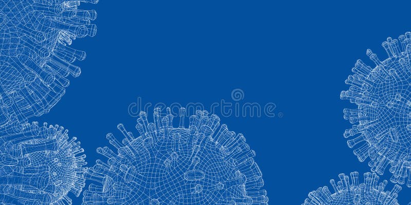 Vector Wire-frame Model of a Virus Stock Vector - Illustration of ...