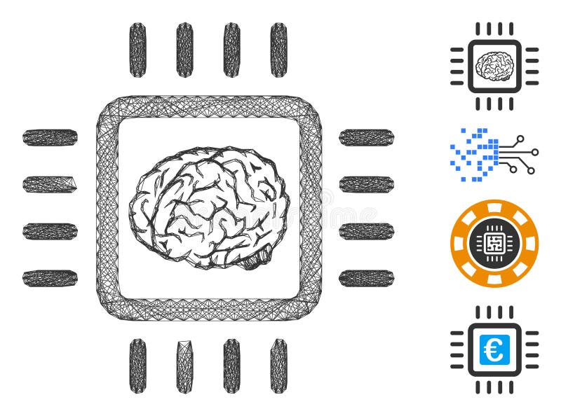 Network Neural Chip Vector Mesh Stock Illustration - Illustration of ...