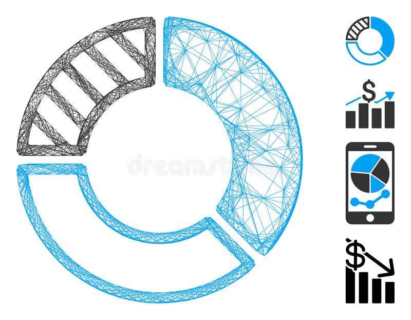 Linear Pie Chart Vector Mesh Stock Illustration - Illustration of ...