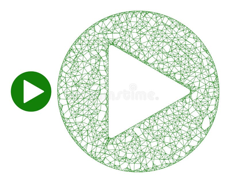 Hatched Mesh Play Button Icon Stock Vector - Illustration of digital ...