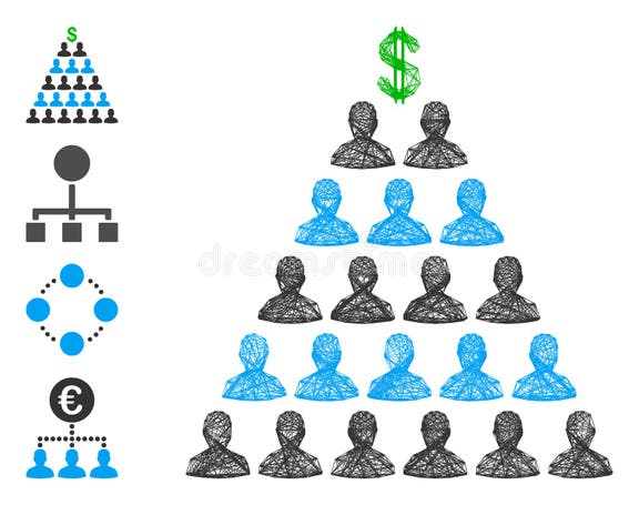 Net Ponzi Pyramid Scheme Vector Mesh Stock Vector - Illustration of ...