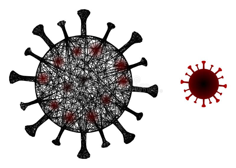 Linear Red Virus Icon with Spots Stock Vector - Illustration of monster ...