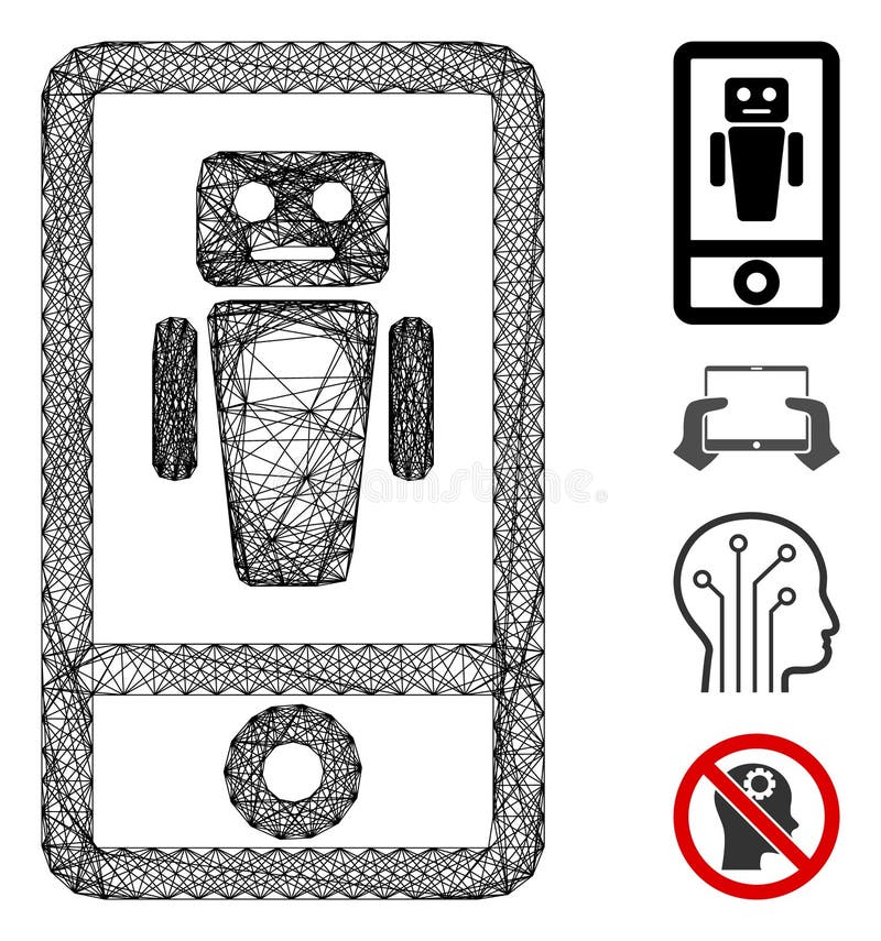 Network Robot Communicator Vector Mesh Stock Photo - Image of lines ...