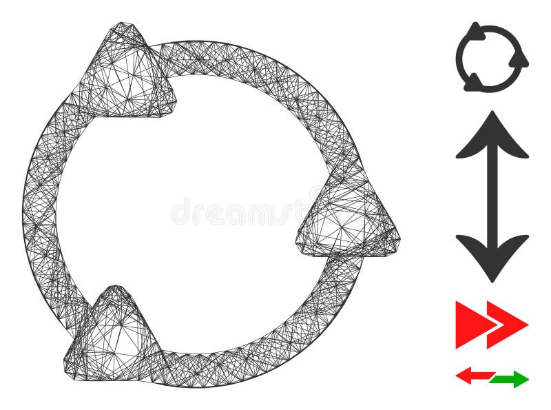 Rotate CCW Vector Mesh Network Model and Triangle Mosaic Icon Stock ...