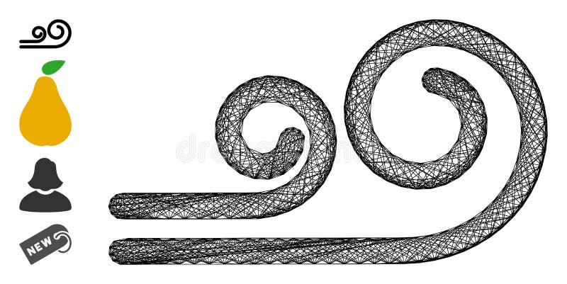 Network Wind Vector Mesh stock illustration. Illustration of ...