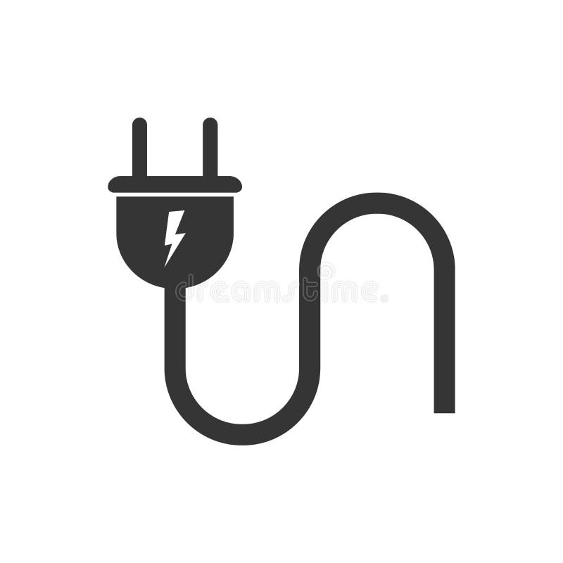 Vector wire plug icon stock illustration. Illustration of isolated ...