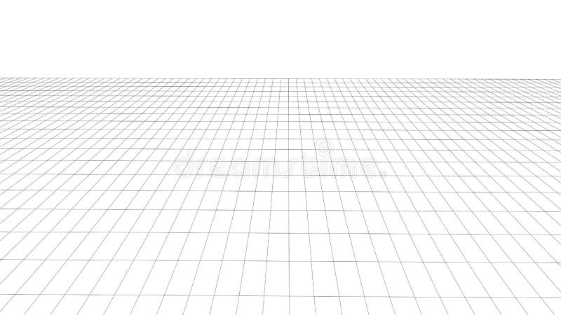 Vector Wireframe Landscape. Abstract Perspective Grid on White ...