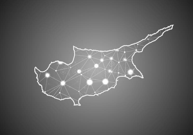 Modern of Cyprus Map Connections Network Design, Best Internet Concept ...