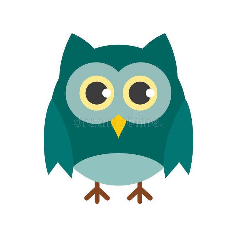 Vector Wise Owl in Flat Style Stock Vector - Illustration of cartoon ...
