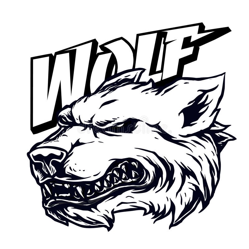 Wolf, Grin, Logo. Version with Mane. Stock Image - Illustration of nose ...