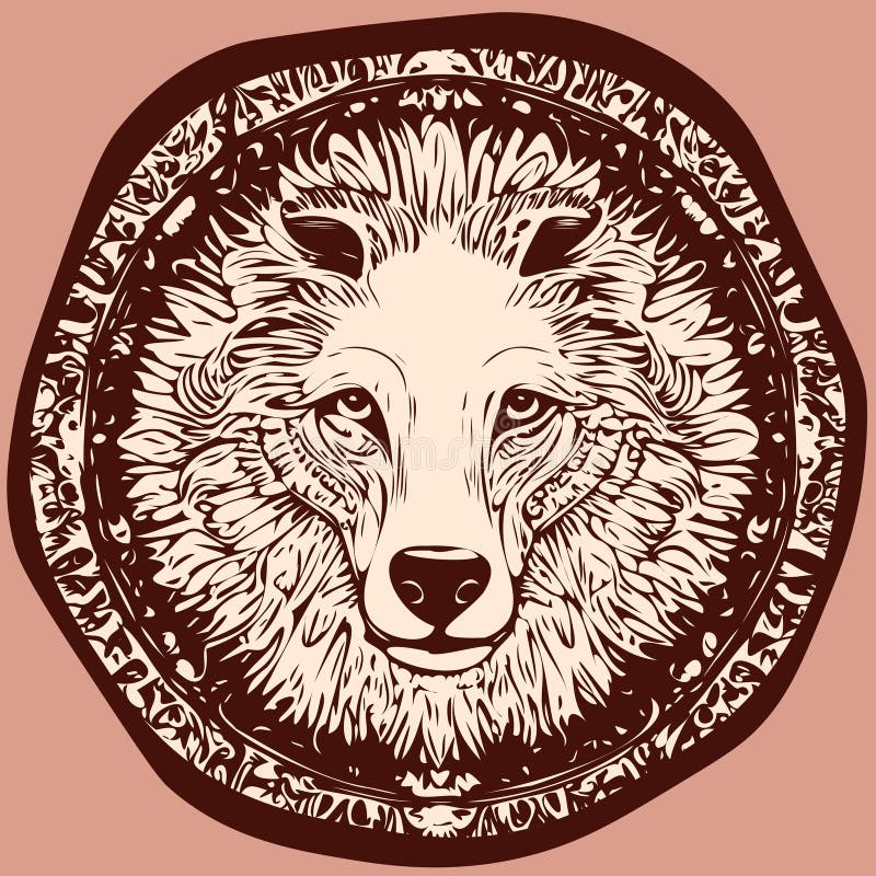 Vector Wolf Portrait in a Tribal Stencil Style. Bold Circular Design ...