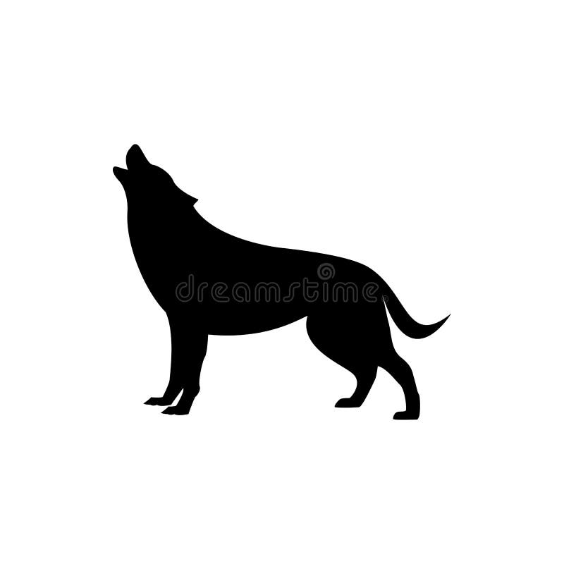 Vector Wolf Silhouette View Side for Retro Logos, Emblems, Badges ...