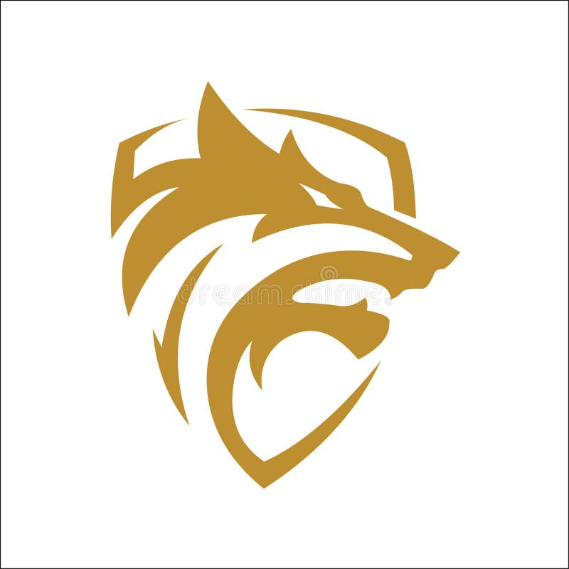Het Heraldische Symbool Van Wolf Shield Tekenweerwolf Voor Wapenschild ...