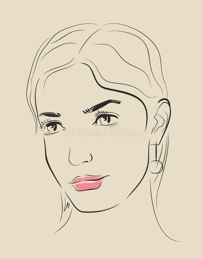 Vector Woman Face Stock Vector Illustration Of Drawn 35150296