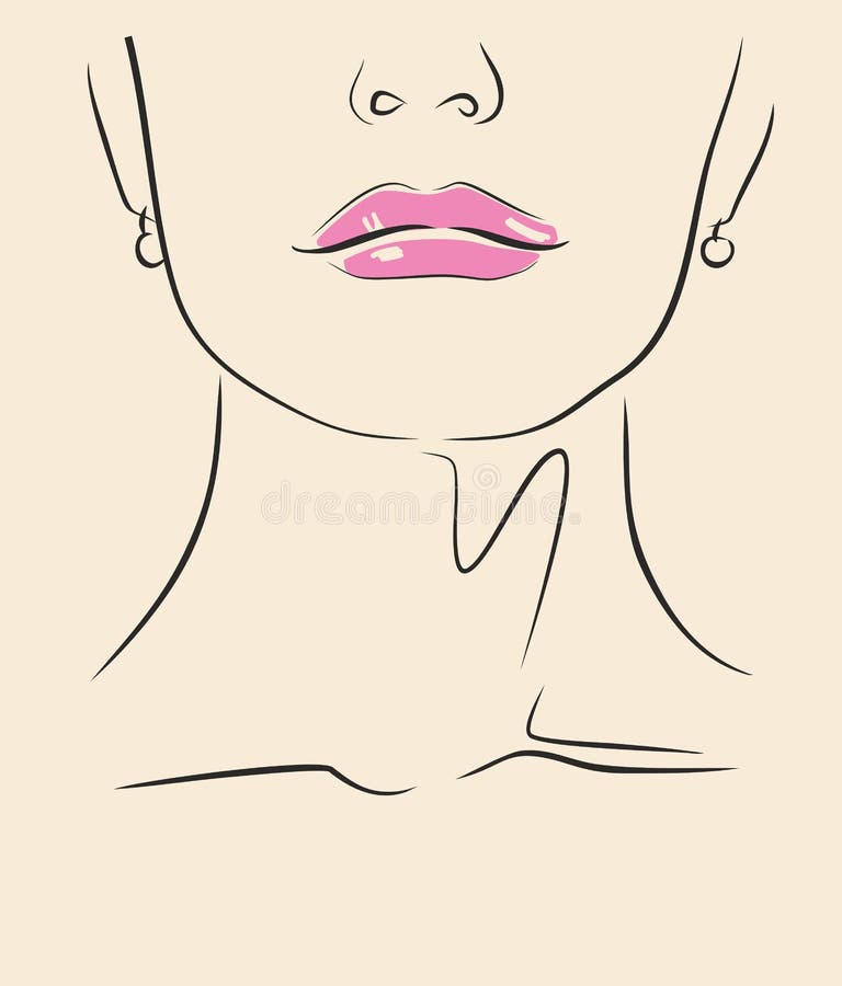 Vector woman face stock vector. Illustration of drawn - 35150296
