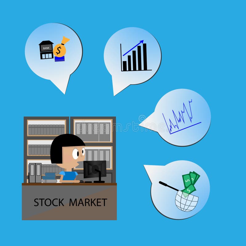 Vector - Woman Work Check Stock Market Vector Stock Illustration ...