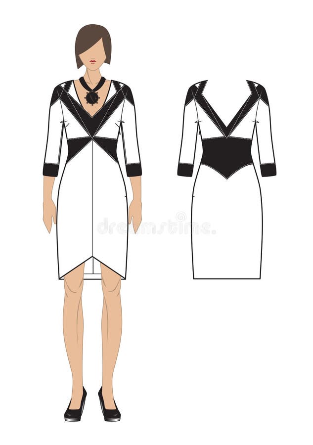 Vector women s dress stock vector. Illustration of neckline - 50418433