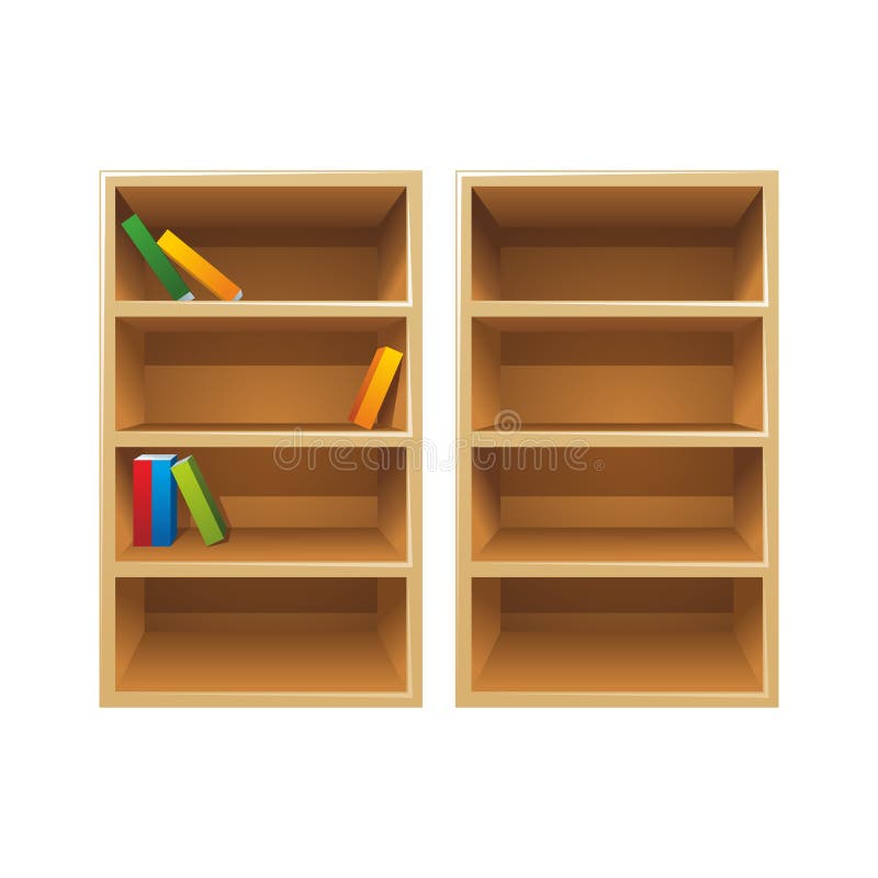 Cartoon Empty Bookshelf