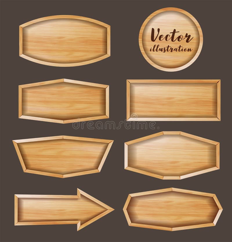 Vector Wood Sign Background Stock Vector - Illustration of frame ...