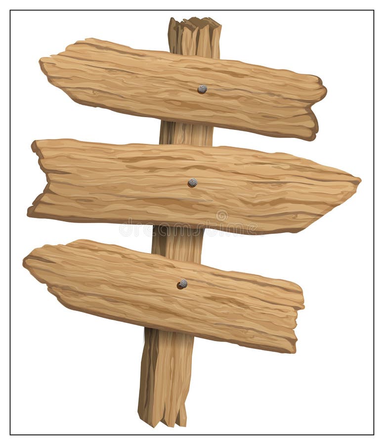 Vector Wooden Banner, Sign Posts or Boards Stock Vector - Illustration ...