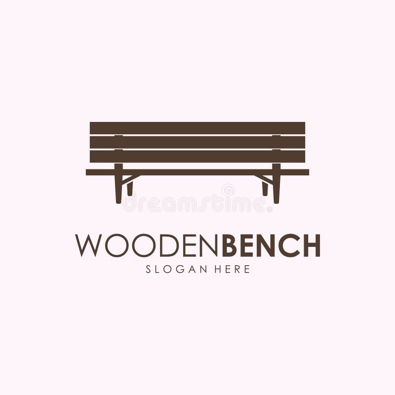 Vector Wooden Bench Logo Template Stock Vector - Illustration of white ...