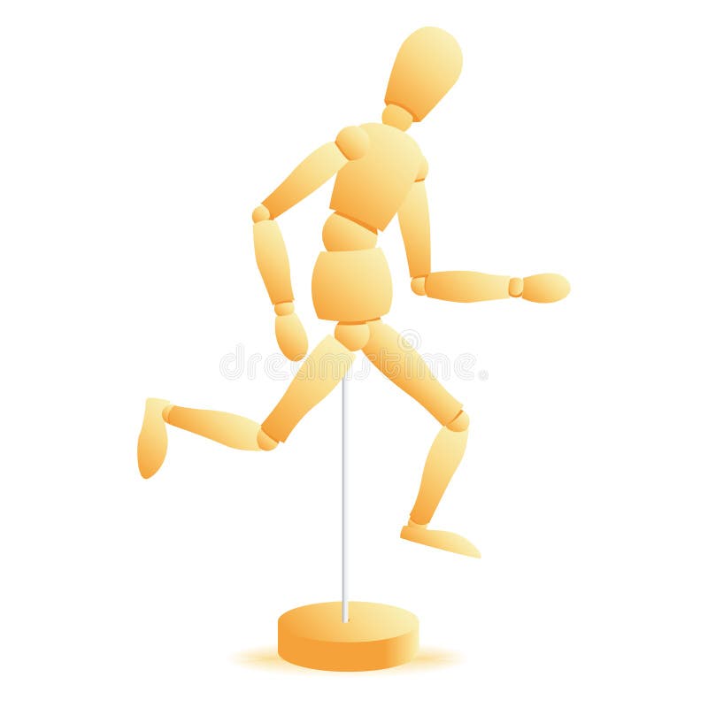 Vector wooden figure run stock vector. Illustration of figure - 32796119