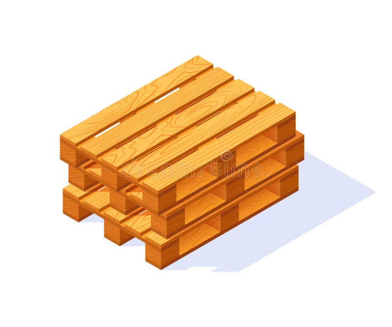 Vector Wooden Pallet Icon in Flat Style Stock Vector - Illustration of ...