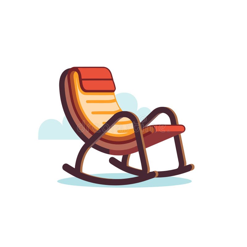 Vector of a Wooden Rocking Chair with a Red Seat Stock Vector ...