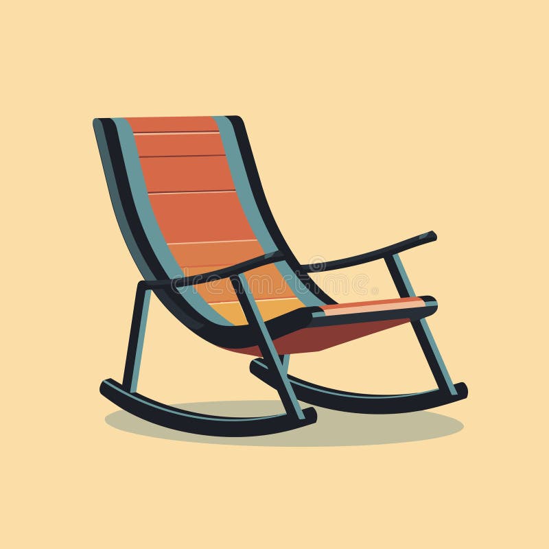 Vector of a Wooden Rocking Chair with a Red Seat Stock Vector ...