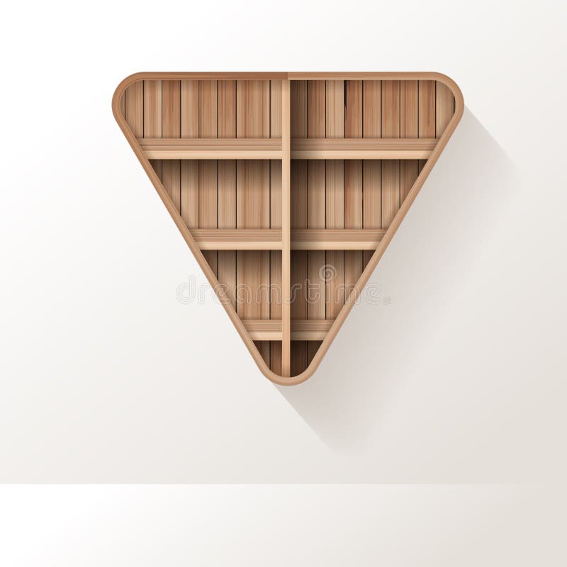 Vector Wooden Shelves Mock Up Empty Shelf Design Stock Vector ...