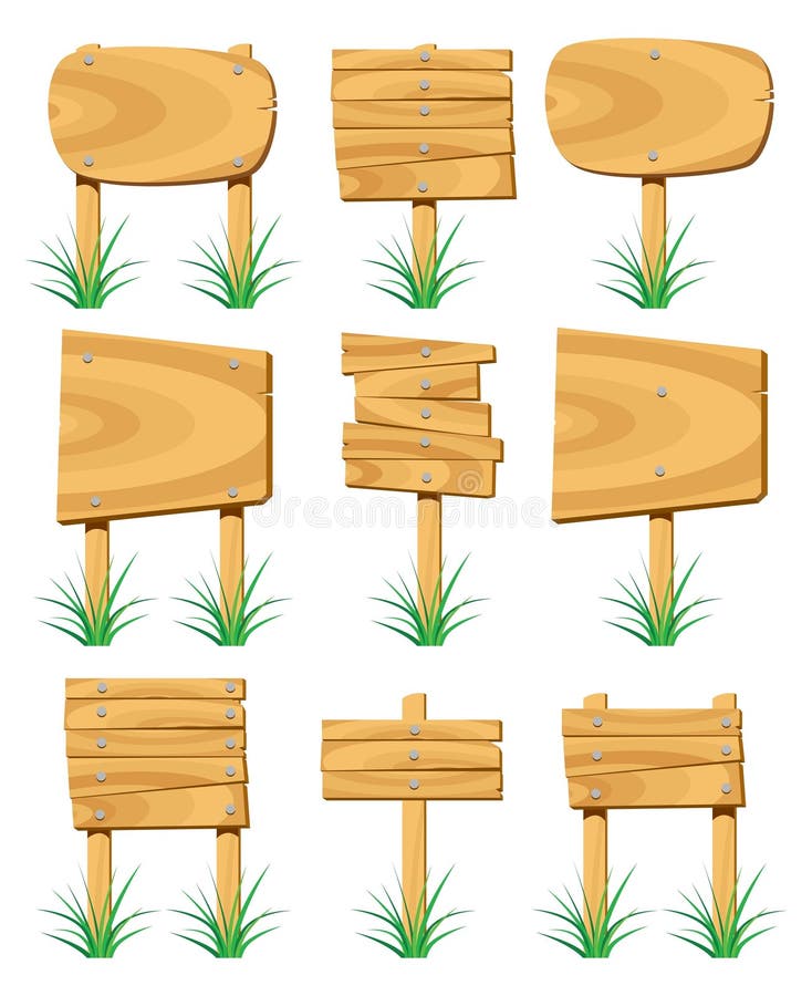 Vector Wooden Signs and Wooden Boards Stock Vector - Illustration of ...