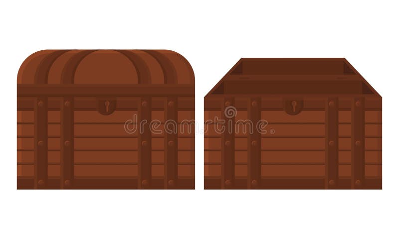Vector Wooden Treasure Box stock vector. Illustration of clip - 322584766
