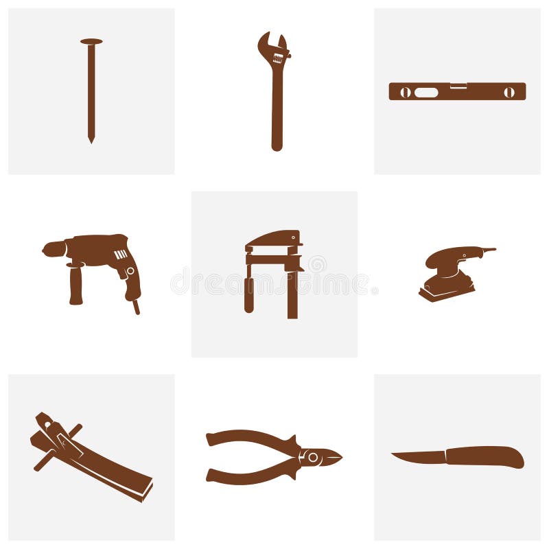 Vector Woodworker Tools Icon Set, Design Symbol, Illustration Stock ...