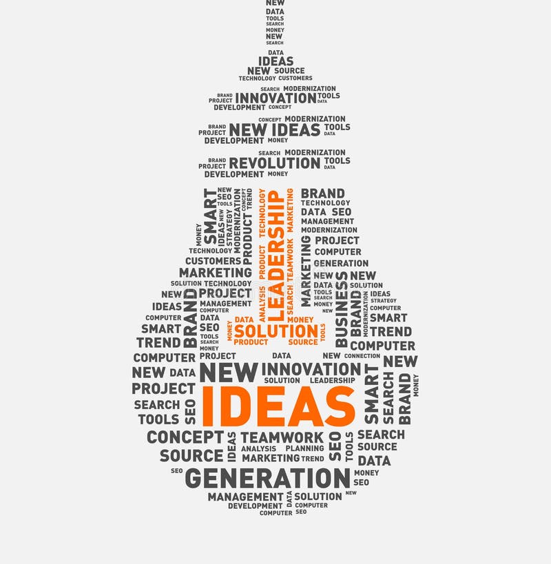 Vector Word Cloud of Technology Light Bulb Stock Vector - Illustration ...