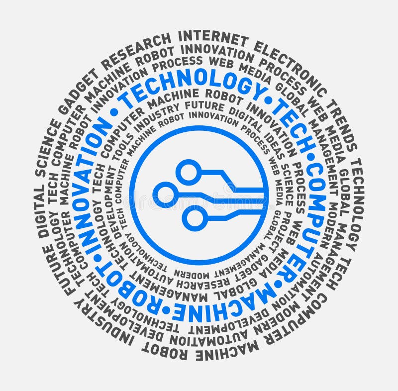 Vector Word Cloud of Technology, Tech, Computer, Machine, Robot and ...