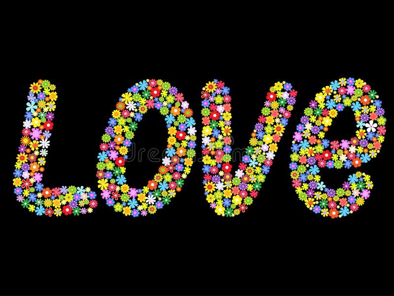 Vector word love stock vector. Illustration of flower - 16759149