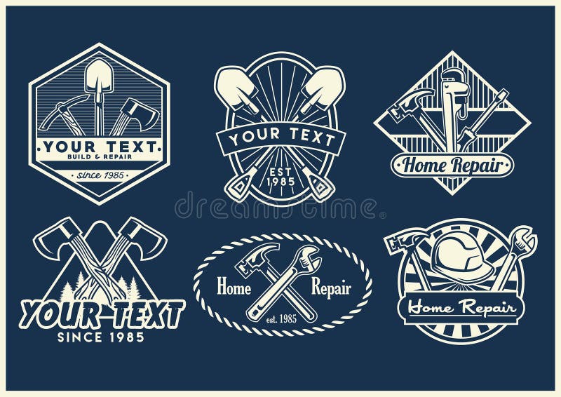 Work Tools Badge Design Collection Stock Vector - Illustration of ...