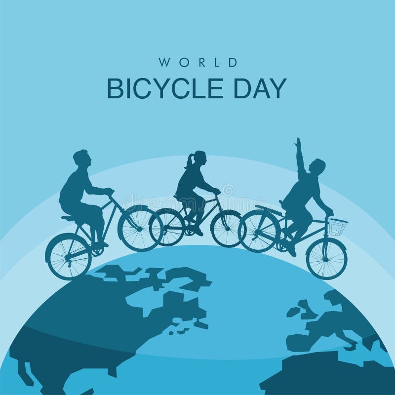 World Bicycle Day stock illustration. Illustration of meadow - 121248454