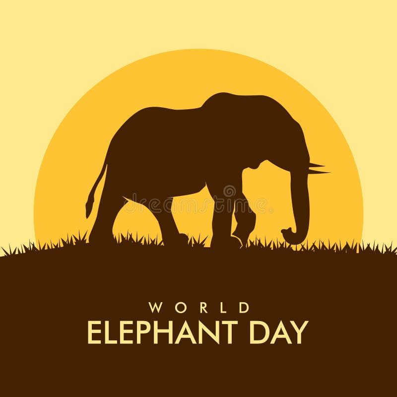 Vector World Elephant Day Poster Template Stock Vector - Illustration ...