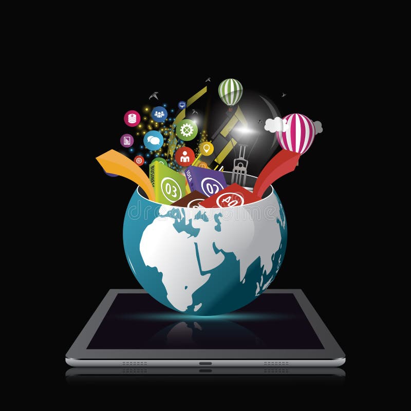 Vector World Globe, 3d Creative Map of the Earth. Modern Elements Stock ...