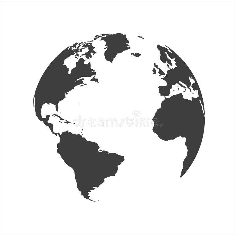 Vector World Globe Icon on White Isolate Stock Illustration ...